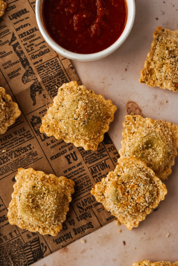 Parmesan Toasted Spinach and Ricotta Ravioli - Vagrant Appetite